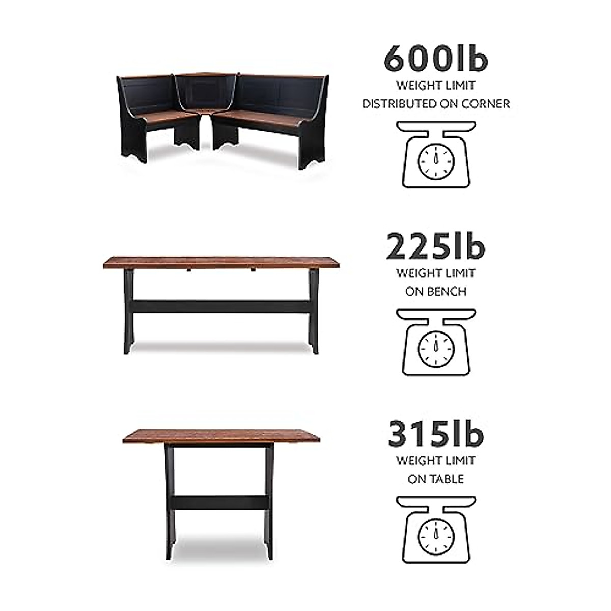 Linon Home Decor Sadie Antique, Black Nook