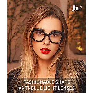 JM 3 Pack Oversized Cat Eye Reading Glasses for Women Funky Blue Light Flexible Cateye Readers +1.75