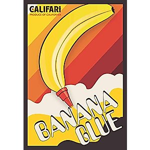 Califari Banana Glue 13 x 19 Lithograph Poster - Full Color Plant Medicine Art Poster, Featuring Famous Pot, Decor for a Home, Dispensary, or Smoke Shop
