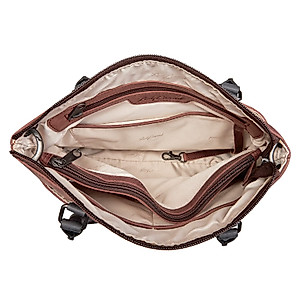 Lady Conceal Concealed Carry Whitely Leather Satchel (Mahogany)