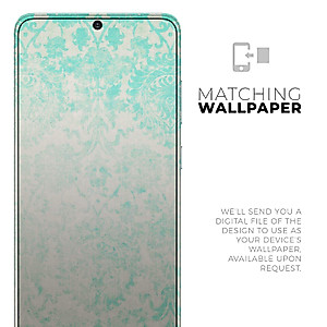 DesignSkinz Faded Teal Pattern of Decadence Protective Vinyl Decal Wrap Skin Cover Compatible with The Samsung Galaxy S20 (Screen Trim & Back Glass Skin)