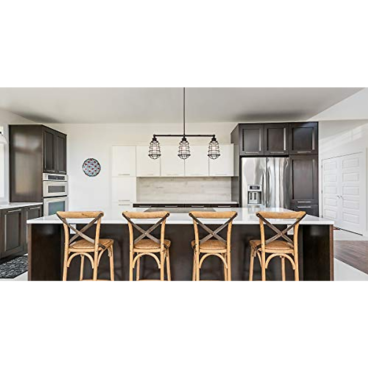 Design House 519744 Ajax 3 Light Pendant, Galvanized Steel Finish