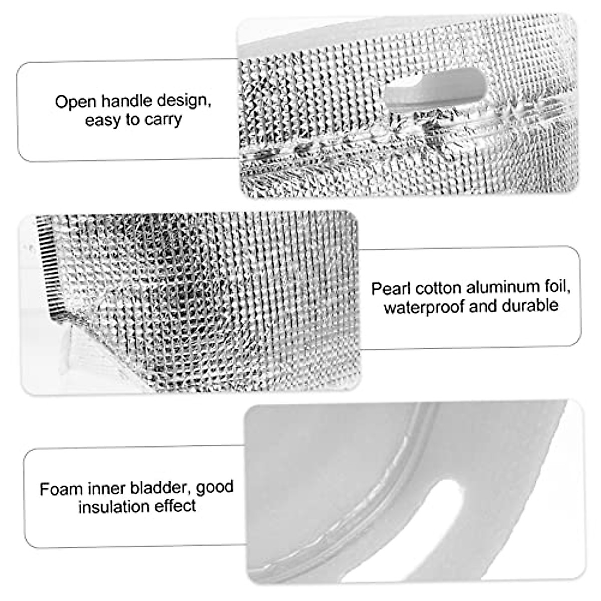 ULTECHNOVO Food Bag 12 Pcs Self-sealing Thermal Bag Organizer Tote Bag Zippered Tote Food Insulation Pouch Thermal Box Liners Heat Insulated Bag Baking Take-out Food Thermal Bag