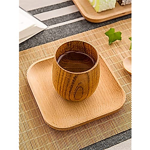 GEEKLLS Breakfast Tray Wooden Tray Solid Wood Rectangular Breakfast Plate Sushi Snack Bread Dessert Barbecue Cake Easy to Carry Multifunctional
