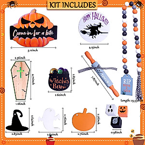 FEEIN Halloween Tiered Tray Decor Set Halloween Wooden Signs Fall Pumpkin Tiered Tray Decoration Items for Indoor Home Table House Room Kitchen Party