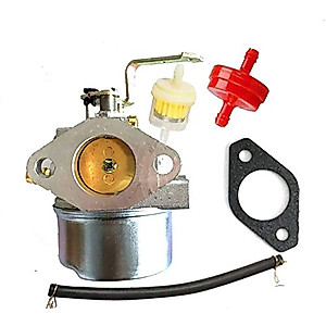 HQparts Generator Carburetor compatible with Coleman Maxa 5000 ER Plus 10hp compatible with Tecumseh Powerbase Powermate PM0525202 Carb & Fuel Filter