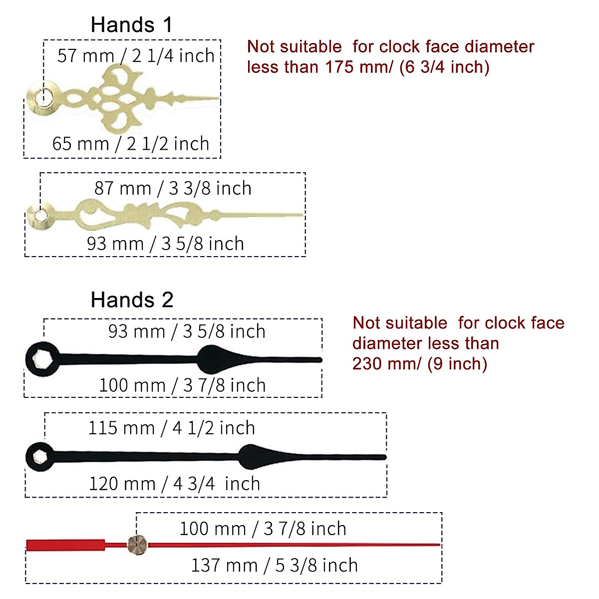 EMOON Clock Movement Mechanism with 3 Pack Clock Hands, Silent Sweep Quartz Clock Motor Kit, for Clock Repair DIY Replacement, Custom Clock
