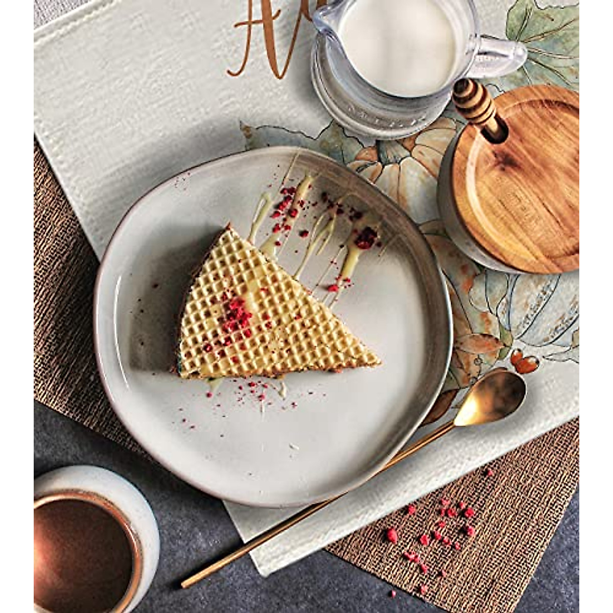 Fall Placemats Pumpkins Wreath Autumn Harvest Home Place Mats for Dining Table 12 x 16 Inch Blessed Thanksgiving Every Day Use Autumn Dinner Mat House Decor Set of 4