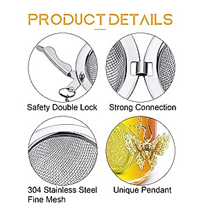 TeaSanavie Loose Tea Steeper 3 Sets Tea Ball Infusers for Loose Tea, Tea Leaf Infuser 3D Butterfly Pendant Tea Diffusers for Loose Tea Stainless Steel Tea Infuser with Charm Tea Holder