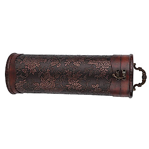 Garosa Retro Wooden Wine Gift Box Portable Vintage Round Wooden Single Red Wine Storage Box With Handle