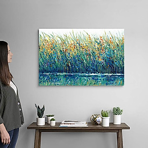 GREATBIGCANVAS Wildflower Reflection II Canvas Wall Art Print, Floral Home Decor Artwork, 36"x24"x1.5"