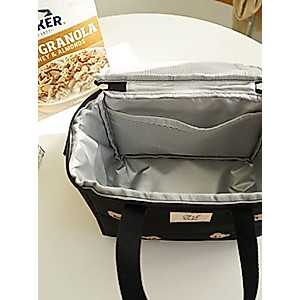 RICHTRUE Kawaii Lunch Bag for Girls Lunch Box Insulated Cute Lunch Bags for Women Insulated Lunch Box for Kids (Black 2)