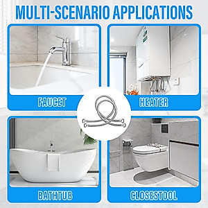 [4-Pack 12 Inch] 1/2" x 1/2" FIP Flexiable Faucet Supply Lines, Bathroom Faucet Hose Connector, 304 Stainless Steel Braided Water Supply Line for Kitchen