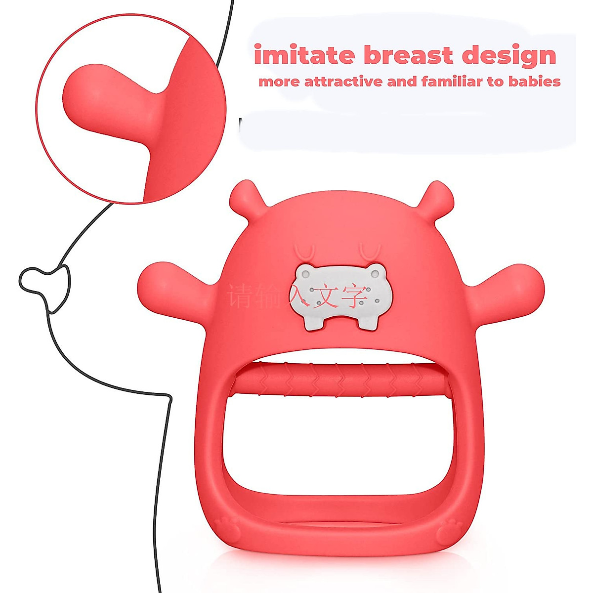 Towwi Teething Toys for Babies 0-6 Months Never Drop Hippo Teething Toys for Babies 6-12 Months Infants, Baby Chew Toys for Sucking Needs, Hand Pacifiers Baby Toys 6 to 12 Months