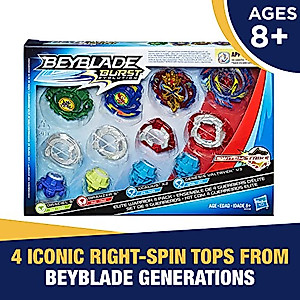 Hasbro Beyblade Burst Evolution Elite Warrior 4-Pack - 4 Iconic Right-Spin Battling Tops, Game ((Amazon Exclusive)
