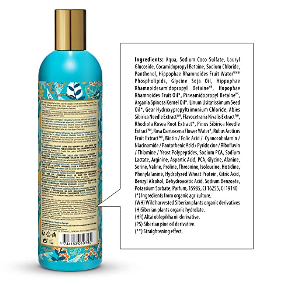 Natura Siberica Oblepikha Shampoo for Weak and Damaged Hair, 400 mL