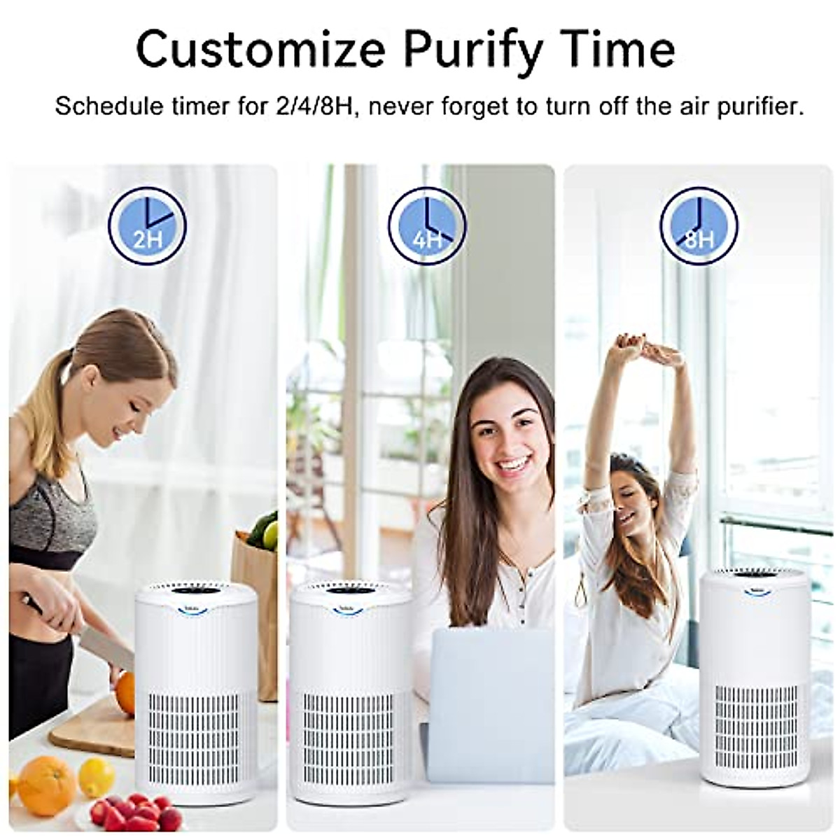 Air Purifiers for Home Large Room Up to 1345 Ft², Tailulu H13 True HEPA Air Filter Purify Smoke Pollen Pet Dander Dust Smell for Bedroom, Kitchen, Air Cleaner with Replacement Filter