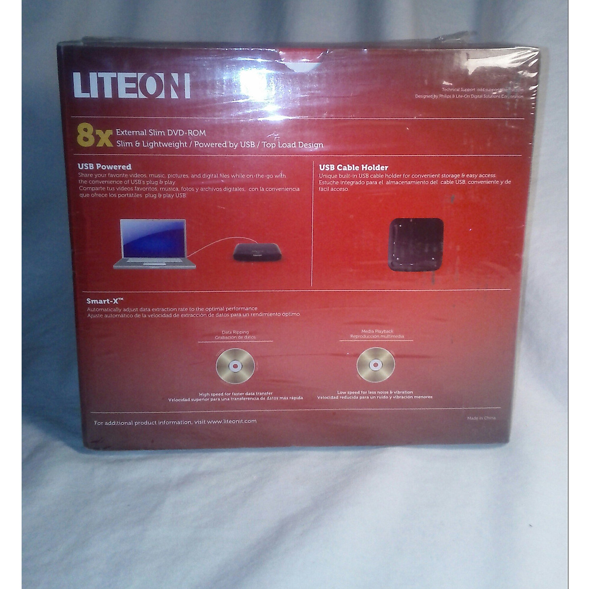 Lite-On eTDU108 External Slim DVD-ROM (Black)