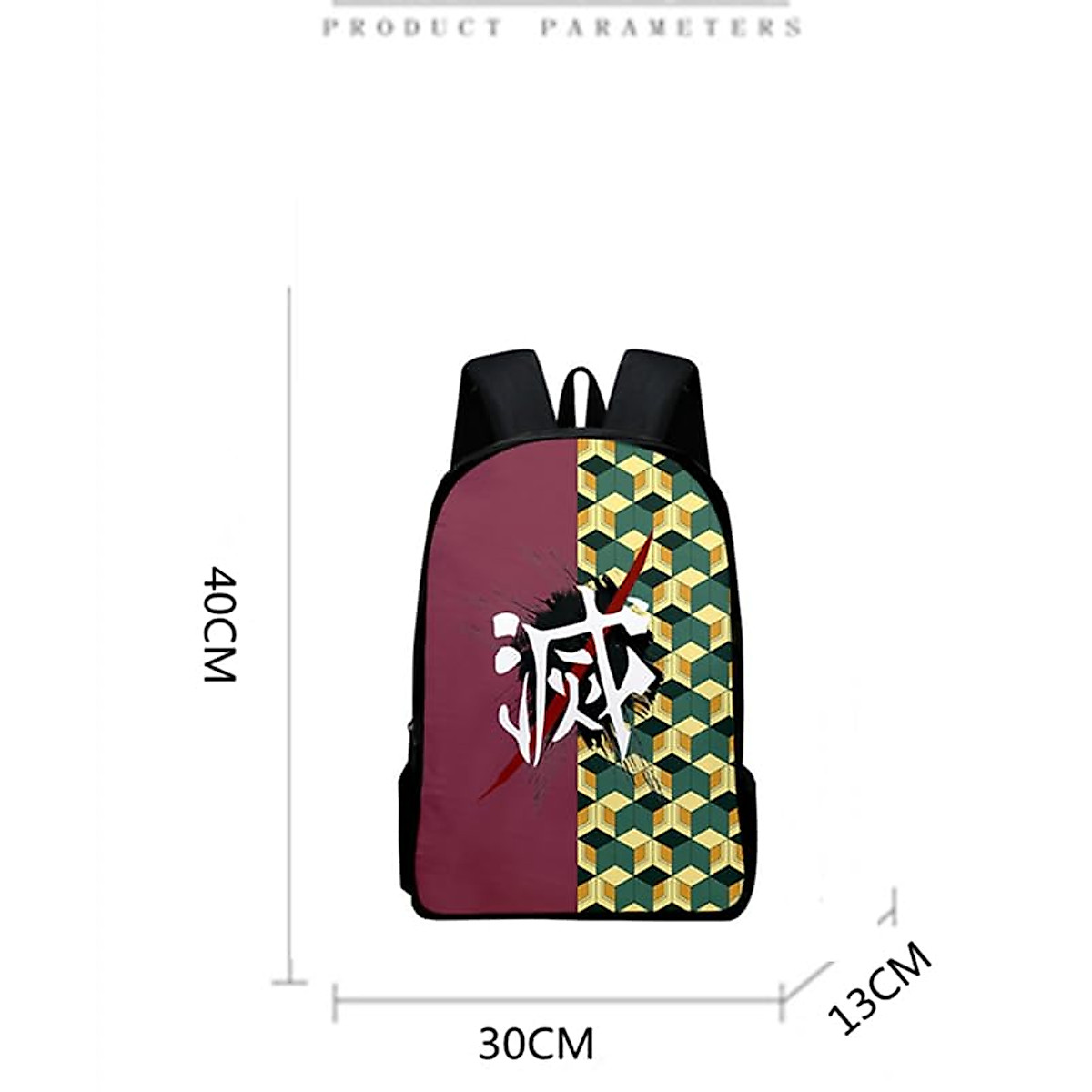 Volrath Anime Kamado Tanjirou Kamado Nezuko Lightweight Casual Anime Backpacks Travel Backpack Cosplay(bag-5)