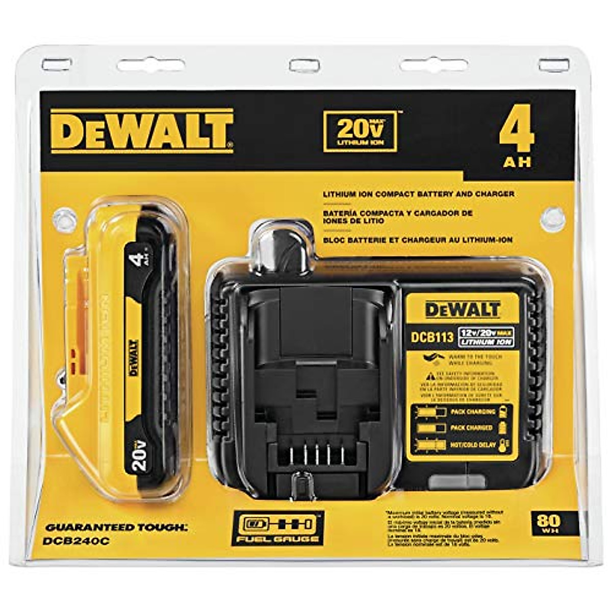 DEWALT 20V MAX* Battery, Compact Starter Kit, 4.0-Ah (DCB240C)