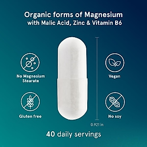Puori Organic Magnesium Zinc Supplement - 300mg - 120 Vegan Capsules - High Absorption M3 Complex for Sleep, Immune Support, Energy, Muscle Recovery, Relaxation & Leg Cramps - Zinc & Vitamin B6