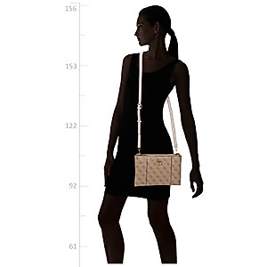 GUESS womens Noelle Double Zip Crossbody, Latte, one size US