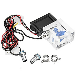 LED Thermometer 3 Way Flow Meter For Water Cooling Liquid Cooler System & 2 Barbs