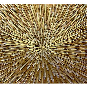 ART8YUQI Paintings - Thick Heavy Texture Wall Art Abstract Golden Flowers Picture Modern Artwork Oil Painting 3D Gradient Bright Pictures Ready to Hang for Living Room Decor 24x36 Inch