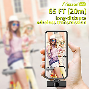 Aisizon Wireless Mics, Wireless Clip on Microphones, Lapel Microphone A2d One Pair Two, for Android Phone, iPhone 15, Laptop, Video Recording