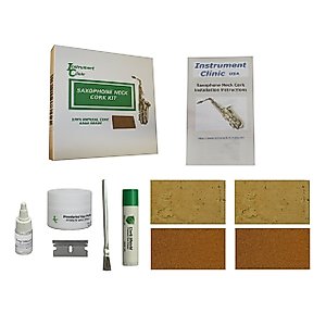 Instrument Clinic Saxophone Neck Cork Replacement Kit, Natural Cork and Composite Cork! (Adhesive not included due to shipping regulations)