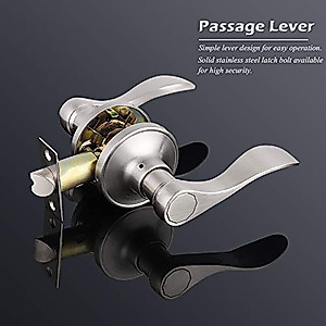 Gobrico 3 Pack Satin Nickel Interior Passage Door Levers Keyless Hall/Closet Handles Knobs Locksets with Universal Levers