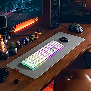 LANGTU W1 Wireless Gaming Keyboard, Rechargeable 2.4G Rainbow Backlit LED Keyboard with Metal Panel, 104 Keys Wireless Computer Keyboard for Windows, Laptop, Desktop, Office
