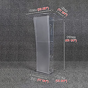 EESHHA Lectern Podium Stand Acrylic Lectern Podiums, Church Clear Pulpit Podium, Heavy-Duty Lecture Stand with Edge Stopper, Wedding Restaurant Lecterns Stand