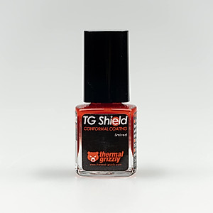 Thermal Grizzly - TG Shield (5ml red) - Protects Components From Liquid Thermal Paste and Short Circuits - High Temperature Conformal Coating CPU/GPU/PS4/PS5/Xbox