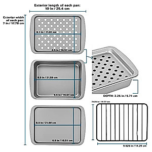 G & S Metal Products Company Ovenstuff Toaster Oven 8-Piece Bakeware Set, Gray