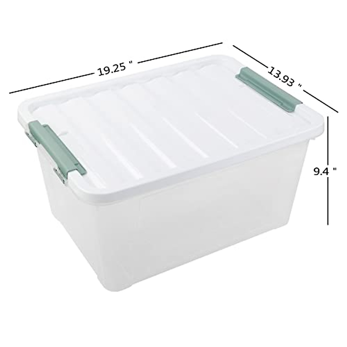Neadas 36 Quart Large Plastic Storage Box, Clear Plastic Storage Totes, 4 Packs
