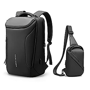 Waterproof backpack for Travel Flight Fits 17.3Inch Laptop&Men’s Crossbody Pack Fanny Pack Compact EDC Sling Bag Large Waist Bag Pack