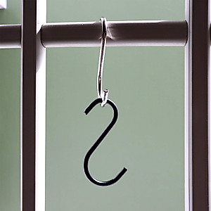 Heavy Duty S Hooks Metal S Shaped Hooks Black Hanging Hooks 2.75” Hangers for Kitchenware Pots Pans Plants Bags Towels