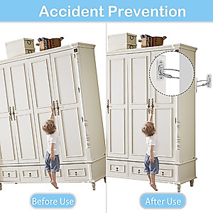 Furniture Anchors for Baby Proofing(6 Pack), 2023 Upgraded Furniture Anchors, Secure 400 Pound Wall Anchors for Furniture Prevent Falling Anti Tip Earthquake Straps for Child Baby Safety