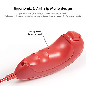 LUXMO PREMIUM Wii Nunchuck Controllers,2 Packs Nunchuck Controllers for Wii U Replacement for WII U Video Game - Red