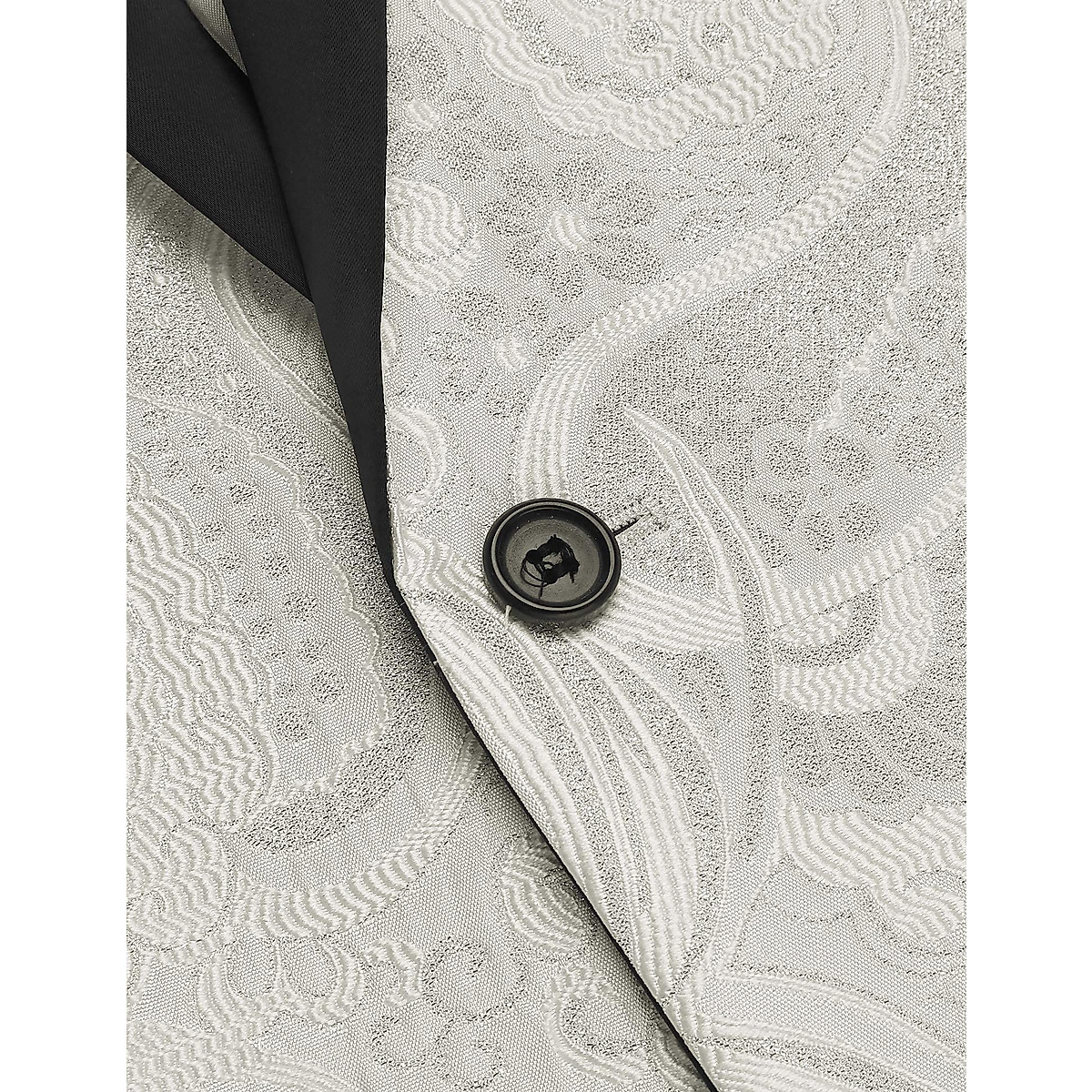 COOFANDY Men's Floral Tuxedo Jacket Luxury Embroidered Wedding Blazer Dress Suit for Party Dinner White