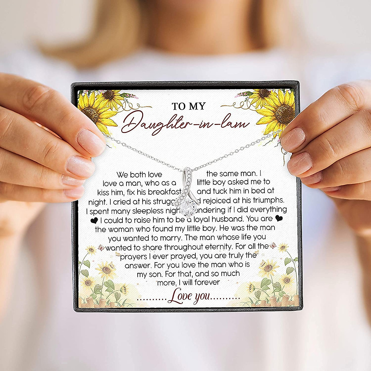 Mothers Day Gifts For Women, Daughter In Law Gifts From Mother In Law, Mother Daughter Necklace, Wedding Birthday Gifts For Daughter From Mom, Gifts For Her, Jewelry With Message Card And Gift Box