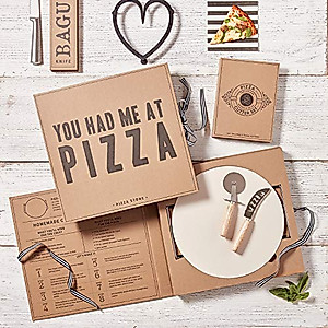 Santa Barbara Design Studio Gift Set Kitchen Essentials TableSugar Kraft Cardboard Book Gift Box, 13-inch, Pizza Stone