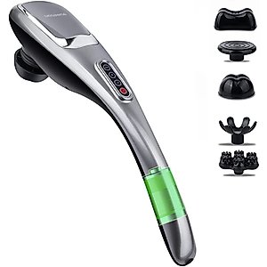 MEGAWISE Handheld Back Massager | Deep Tissue Percussion Massage Back Neck Shoulders Waist and Legs (Cordless 2023 Updated Ver.)
