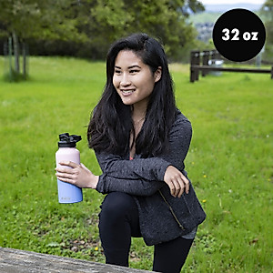 MIRA 32 oz Insulated Sports Bottle - Stainless Steel Temperature Control Thermos - Easy-Drink Spout (24Hr Cold/12Hr Hot) - Blue Lava