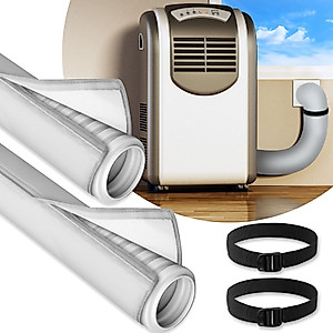 Outus 2 Pcs Air Conditioner Hose Cover Wrap - Ac Hose Duct Vent Cover Sleeve Insulated Cover for Portable Ac for 5 & 5.9 Diameter Exhaust Hoses Tube (Gray)