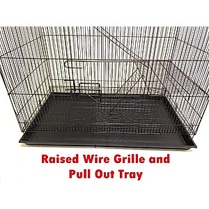 55" Extra Large 5 Levels 3/8-Inch Tight Wire Spacing Guinea Pig Sugar Glider Animal Wire Chew Free Cage with Removable Rolling Stand