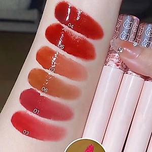 KWOLYKIM Glass Water Lifter Gloss, Hydrating Lip Gloss, Plumping Water Gloss Lip Gloss Moisturizing Sweet Lip Glaze Snow Pink