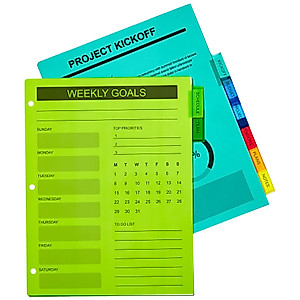 Avery Dividers for 3 Ring Binders, 8-Tab Binder Dividers, Plastic Binder Dividers, Insertable Big Tabs, Multicolor, 3 Sets (71901)