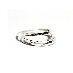 apop nyc Stackable Thin Band Ring Sterling Silver Hammered Size 7 [Jewelry]